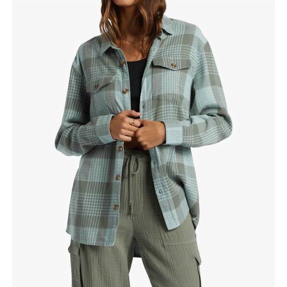 Roxy | Jackets & Coats | New Roxy Let It Go Flannel Shacket In Blue ...